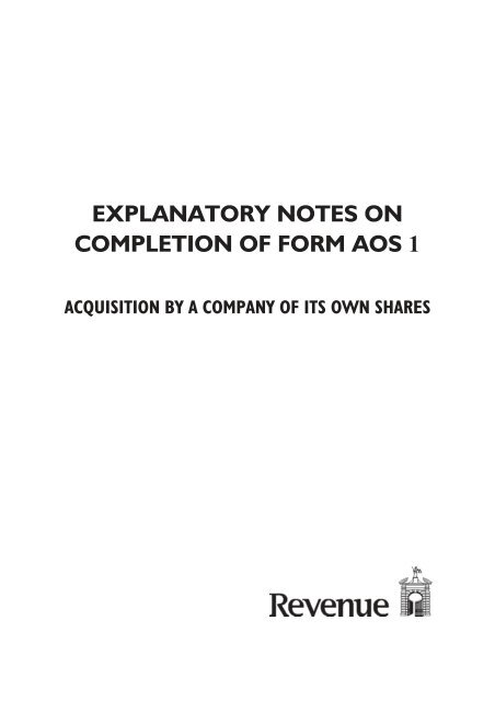 Explanatory Notes on Completion of Form AOS1
