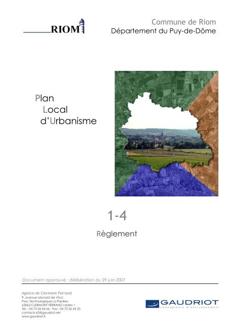 Plan Local d'Urbanisme - Ville de Riom