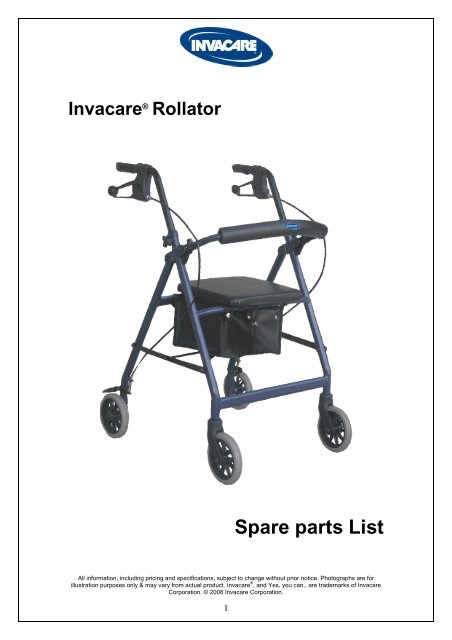 Spare parts List - Invacare
