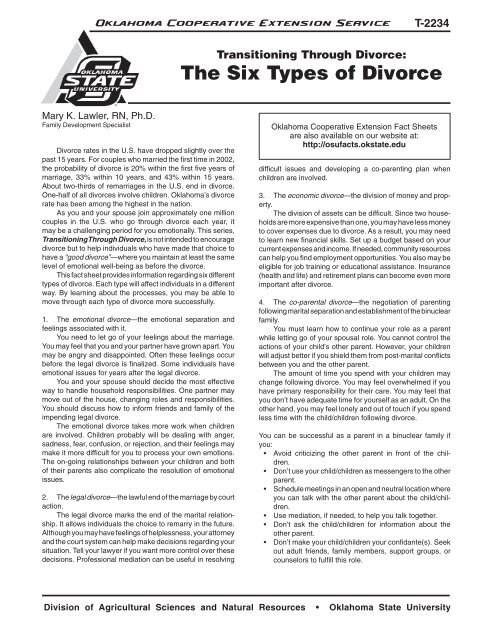 The Six Types of Divorce - OSU Fact Sheets - Oklahoma State ...