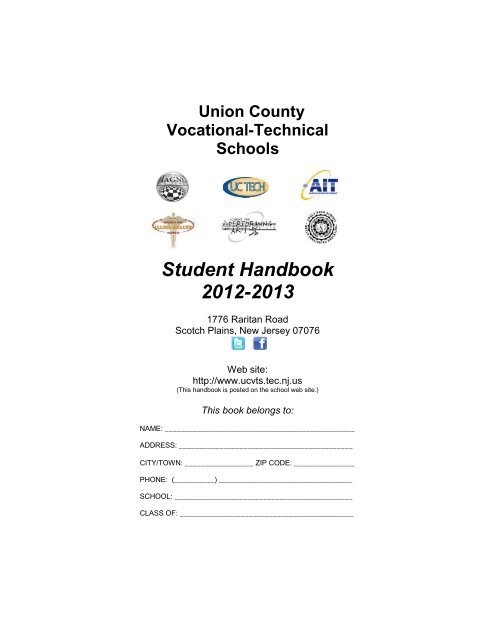 UCVTS Student Handbook 2012-2013 - Union County Vocational ...