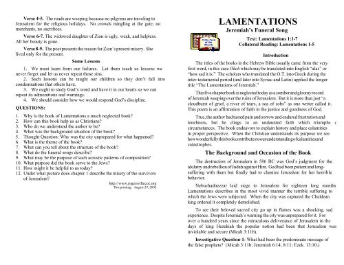 Lamentations Bible