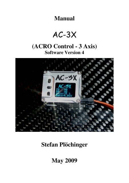 ACRO Control - 3 Axis - Acrobat-Helicopter.com