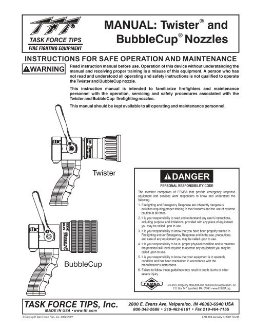 MANUAL: Twister and BubbleCup Nozzles - Task Force Tips
