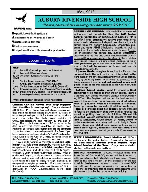 AUBURN RIVERSIDE HIGH SCHOOL - Auburn School District