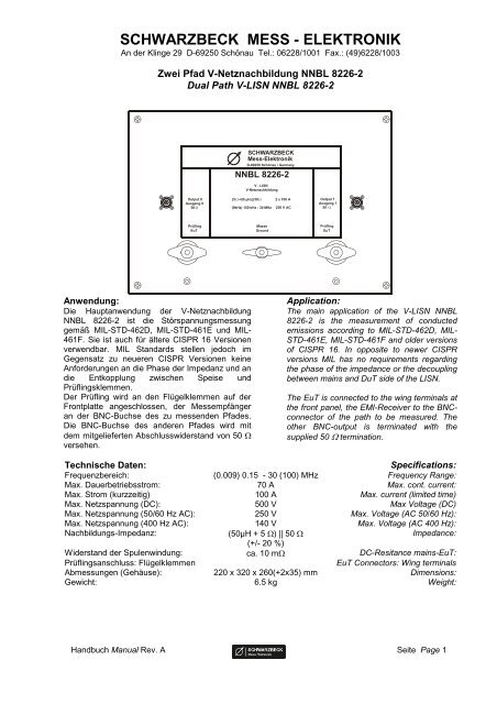 Schwarzbeck - Mess-Elektronik