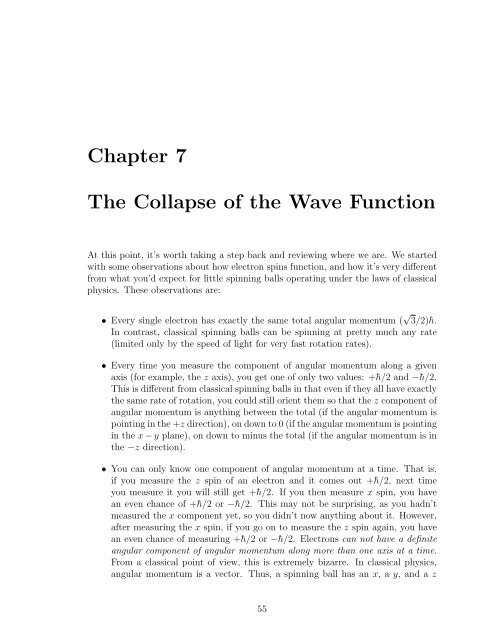 Chapter 7 The Collapse of the Wave Function - Sonic.net