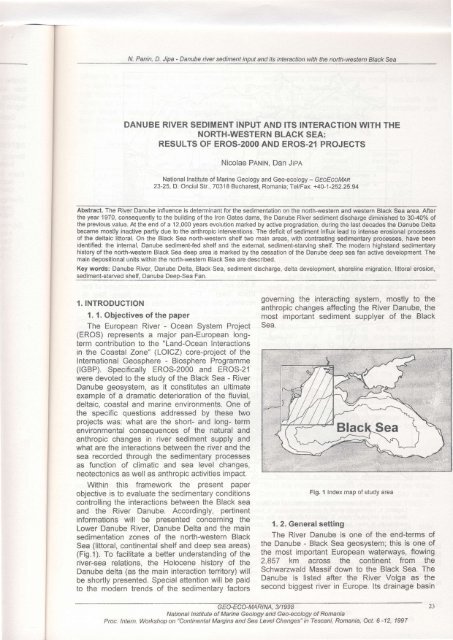 DANUBE RIVER SEDIMENT INPUT AND ITS ... - GeoEcoMar