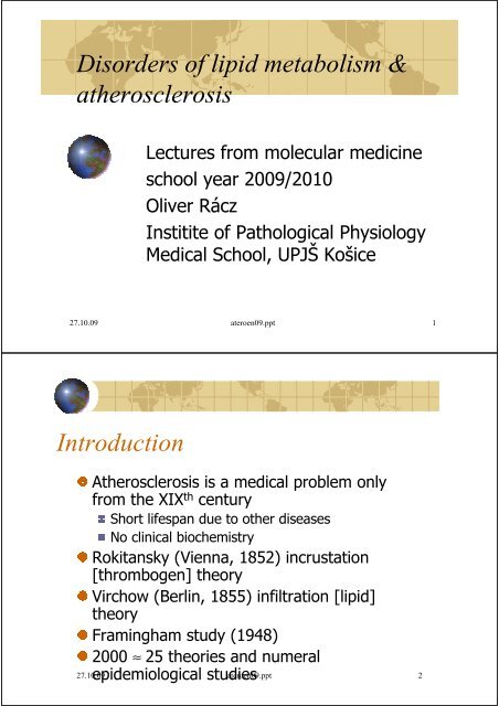 Disorders of lipid metabolism & atherosclerosis Introduction - TOP ...