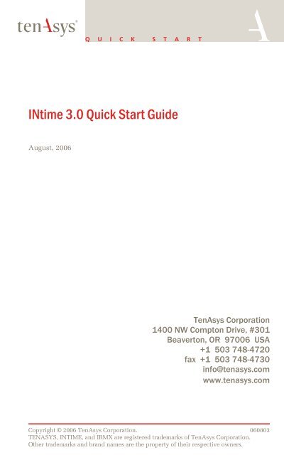 INTimeQuickStartGuid.. - tenAsys