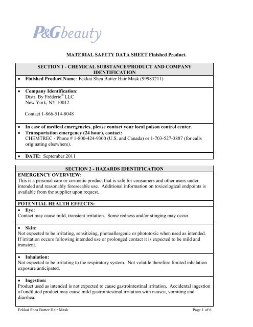 MSDS-English - P&G Product Safety