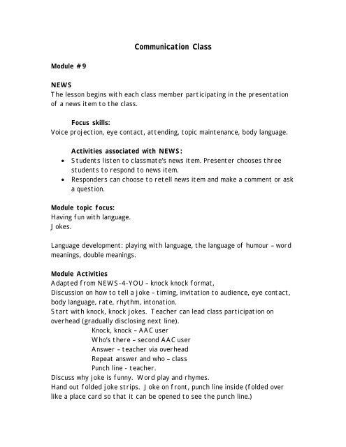 Communication Class - Set BC