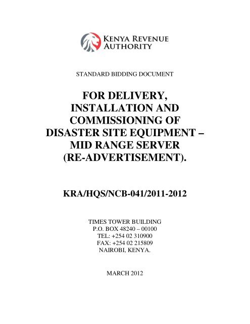 mid range server - Kenya Revenue Authority