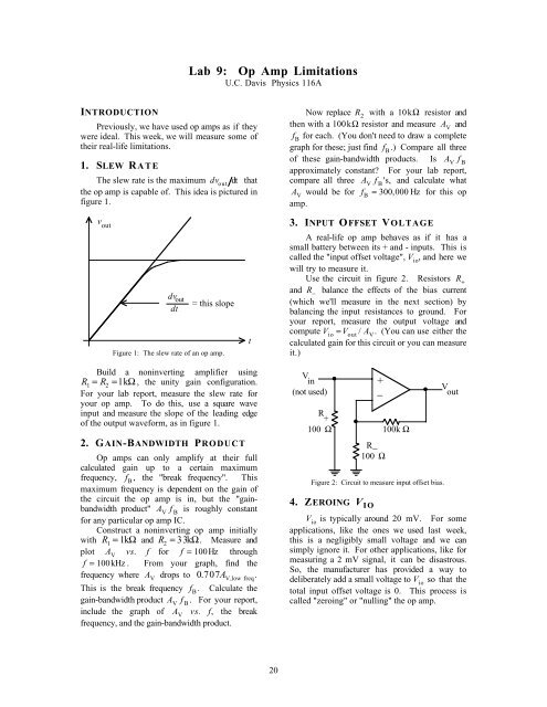Lab 9: Op Amp Limitations - UC Davis