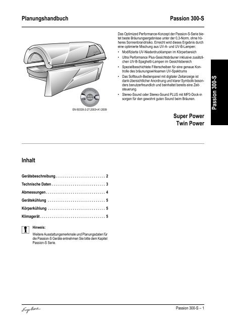 Technische Daten Ergoline Passion 300-S