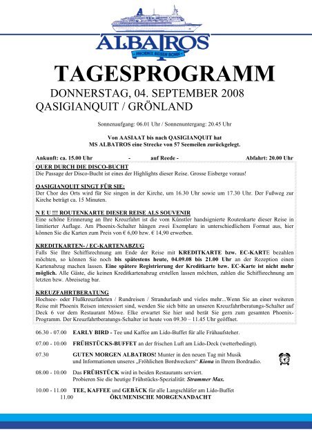 TAGESPROGRAMM