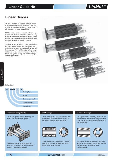 Linear Guides Linear Guide H01 - LinMot