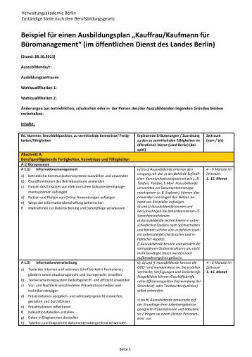 Ausbildungsplan