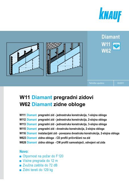 W11-W62 Diamant zidovi i obloge - Knauf