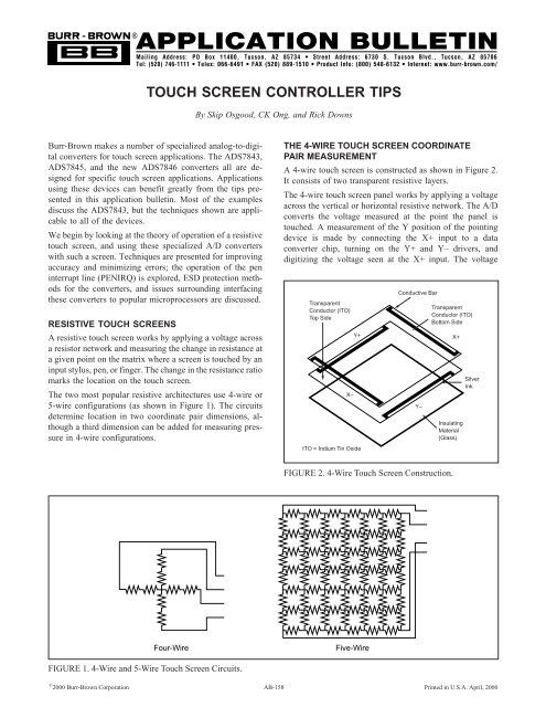 TOUCH SCREEN CONTROLLER TIPS