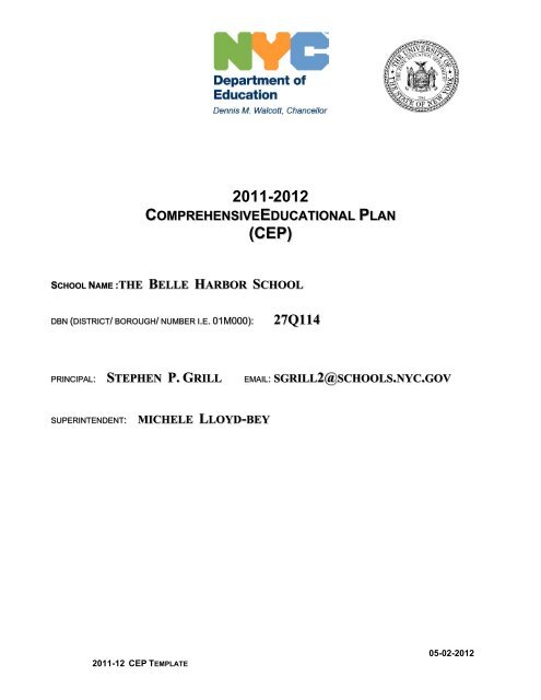 Comprehensive Educational Plan 2011-2012 - New York City ...