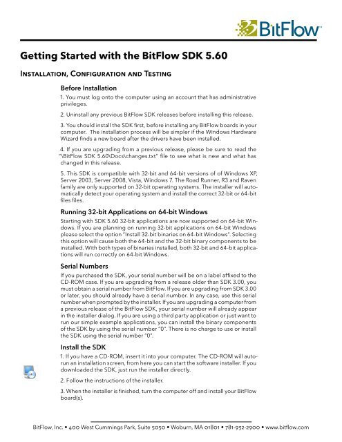 Getting Started with the Bitflow SDK 5.60