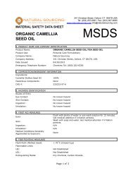 (MSDS) Organic Palm Oil, RBD - Natural Sourcing, LLC