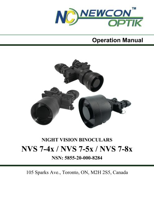 NVS 7-4x / NVS 7-5x / NVS 7-8x - Newcon Optik