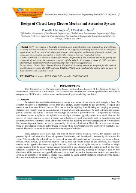 Design of Closed Loop Electro Mechanical Actuation System