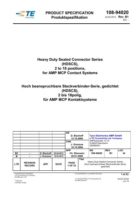 Heavy Duty Sealed Connector Series (HDSCS)