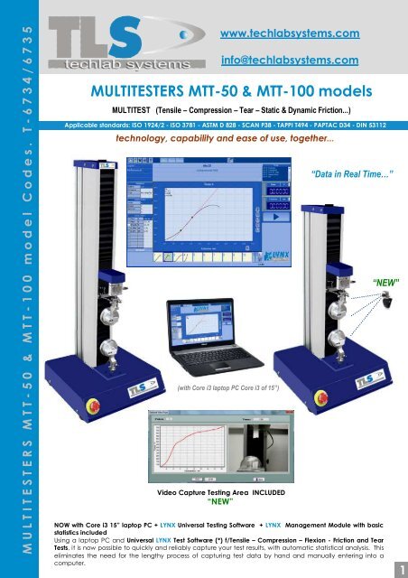 Tensile Tester Catalog - Techlab Systems