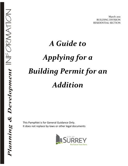 A Guide to Applying for a Building Permit for an ... - City of Surrey
