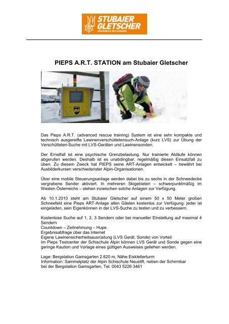 PIEPS A.R.T. STATION am Stubaier Gletscher