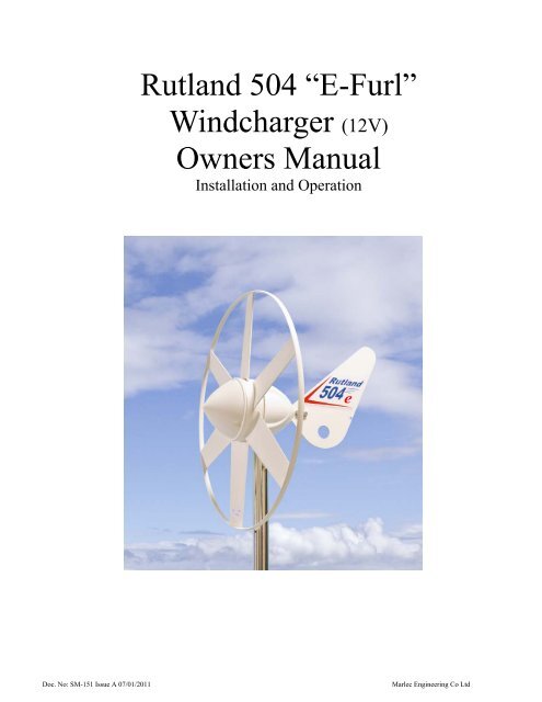 504 E-Furl Draft Manual - All Small Wind Turbines