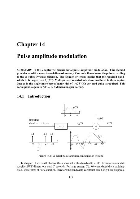 Chapter 14 Pulse Amplitude Modulation Signal Processing Systems