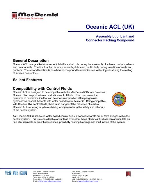 Oceanic ACL (UK) - ER Trading AS