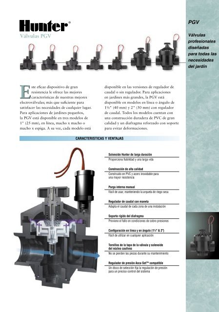 PGV VÃ¡lvulas PGV - Hunter Industries