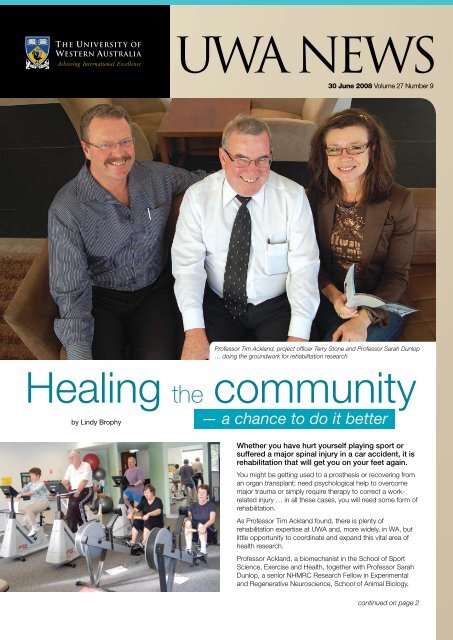 Issue 09. 30 June 2008 - UWA Staff - The University of Western ...