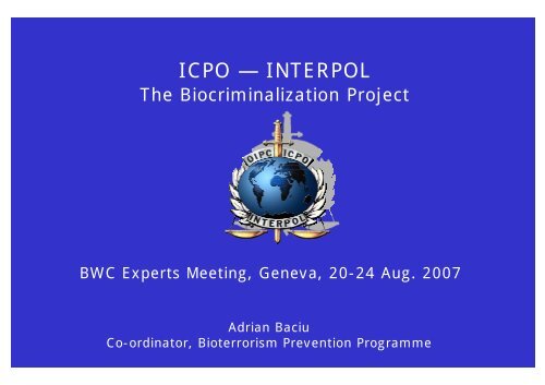interpol - The Biological and Toxin Weapons Convention Website