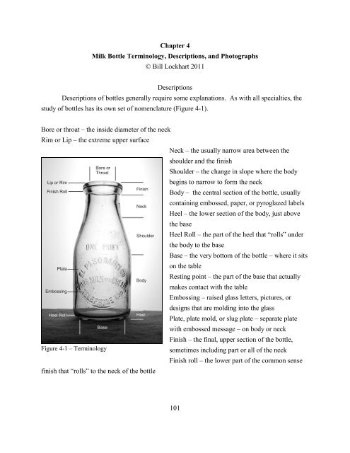 Chapter 4 Milk Bottle Terminology, Descriptions, and Photographs ...
