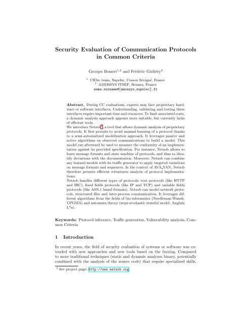 Security Evaluation Of Communication Protocols In Common Criteria