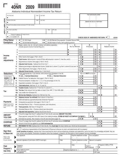 blank form - Alabama Department of Revenue