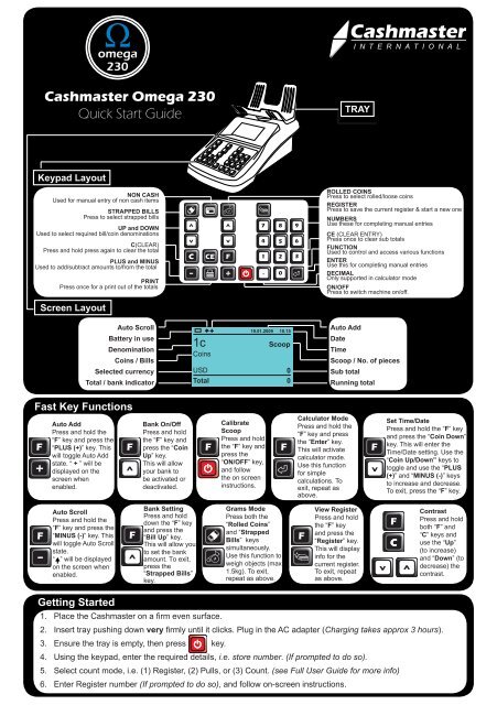 Omega 230 Quick Start Guide USA - Cashmaster