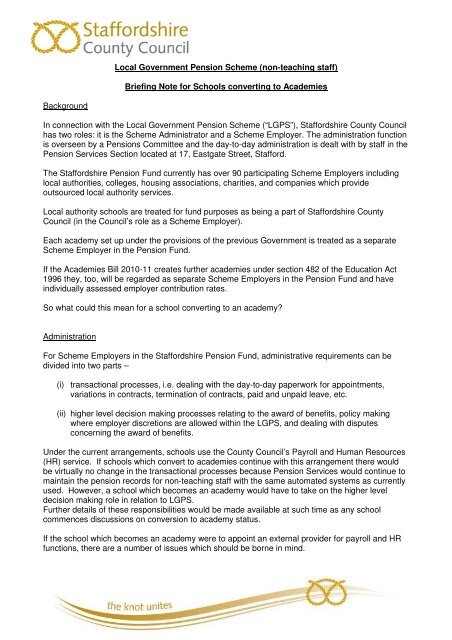 Pensionsbriefingpaper - Staffordshire County Council