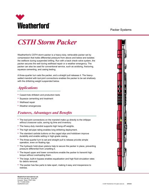 CSTH Storm Packer - Weatherford International