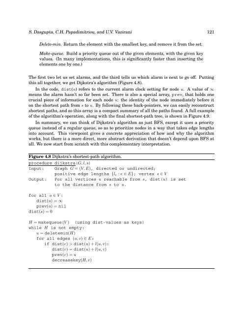 S. Dasgupta, C.H. Papadimitriou, and U.V. Vazirani 121 Delete-min ...