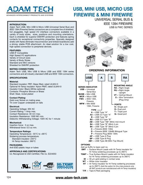USB 124-129 - Adam Tech