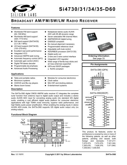 Si4730/31/34/35-D60 - Silicon Labs
