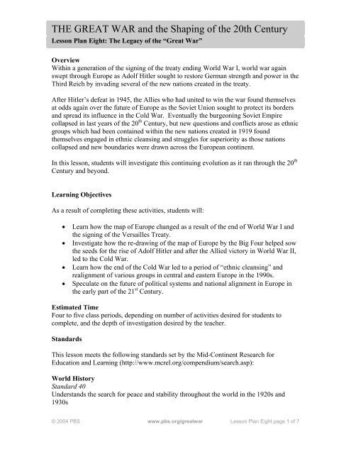 THE GREAT WAR and the Shaping of the 20th Century - PBS