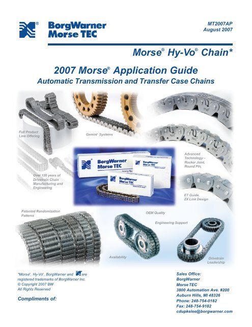 Morse® Hy-Vo® Chain* 2007 Morse® Application Guide - Rockland ...